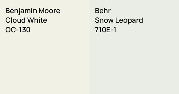 Benjamin Moore Cloud White vs. Behr Snow Leopard comparison