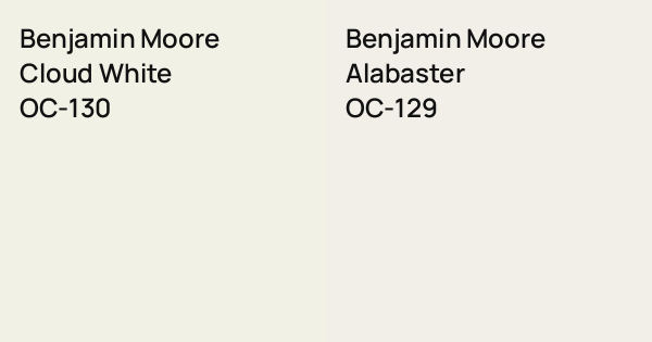 Benjamin Moore Cloud White vs. Benjamin Moore Alabaster comparison