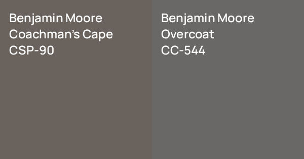 Benjamin Moore Coachman's Cape vs. Benjamin Moore Overcoat comparison