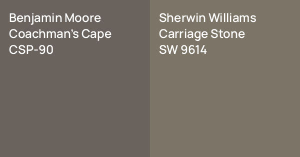 Benjamin Moore Coachman's Cape vs. Sherwin Williams Carriage Stone ...