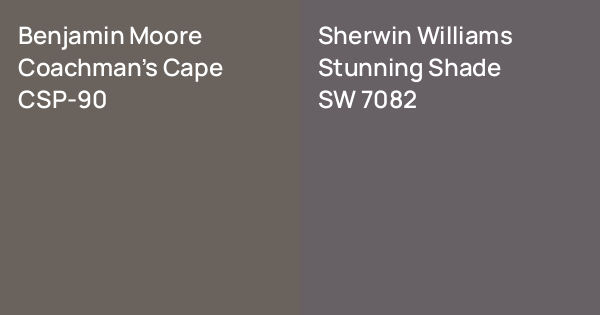 Benjamin Moore Coachman's Cape vs. Sherwin Williams Stunning Shade ...