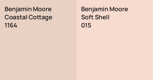 Benjamin Moore Coastal Cottage vs. Benjamin Moore Soft Shell comparison