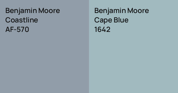 Benjamin Moore Coastline vs. Benjamin Moore Cape Blue comparison