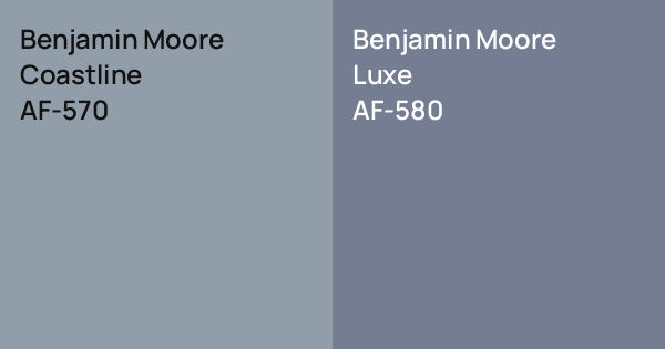 Benjamin Moore Coastline vs. Benjamin Moore Luxe comparison