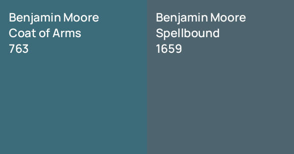 Benjamin Moore Coat of Arms vs. Benjamin Moore Spellbound comparison