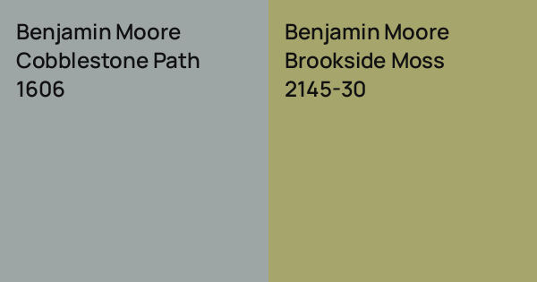 Benjamin Moore Cobblestone Path vs. Benjamin Moore Brookside Moss ...