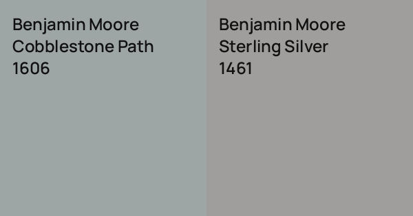 Benjamin Moore Cobblestone Path vs. Benjamin Moore Sterling Silver ...