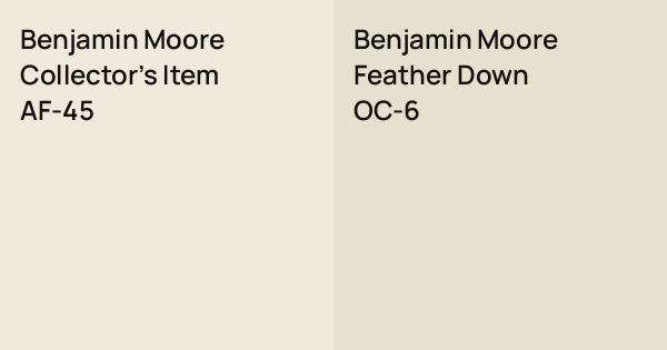 Benjamin Moore Collector's Item vs. Benjamin Moore Feather Down comparison