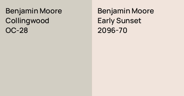 Benjamin Moore Collingwood vs. Benjamin Moore Early Sunset comparison