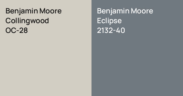 Benjamin Moore Collingwood vs. Benjamin Moore Eclipse comparison