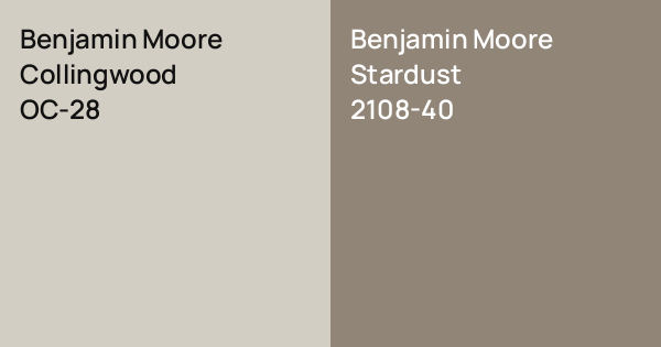 Benjamin Moore Collingwood vs. Benjamin Moore Stardust comparison