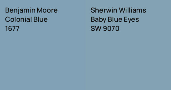 Benjamin Moore Colonial Blue vs. Sherwin Williams Baby Blue Eyes comparison