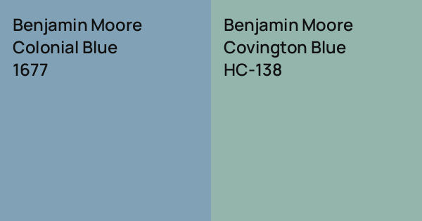 Benjamin Moore Colonial Blue vs. Benjamin Moore Covington Blue comparison