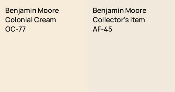 Benjamin Moore Colonial Cream vs. Benjamin Moore Collector's Item ...