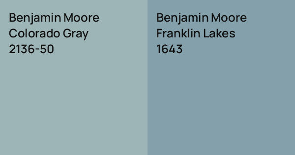 Benjamin Moore Colorado Gray vs. Benjamin Moore Franklin Lakes comparison