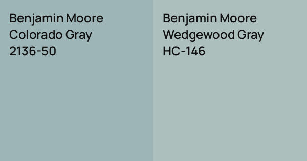 Benjamin Moore Colorado Gray vs. Benjamin Moore Wedgewood Gray comparison