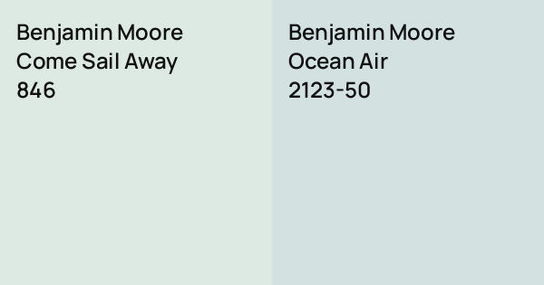 Benjamin Moore Come Sail Away vs. Benjamin Moore Ocean Air comparison