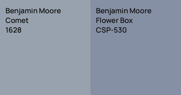 Benjamin Moore Comet vs. Benjamin Moore Flower Box comparison