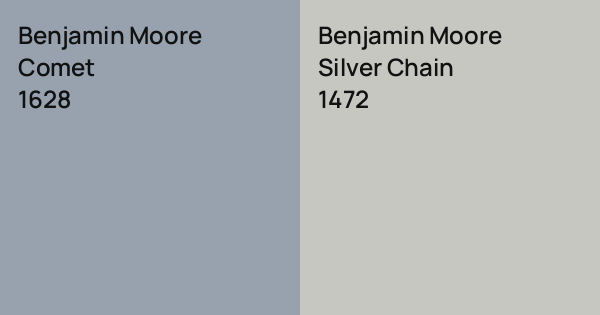 Benjamin Moore Comet vs. Benjamin Moore Silver Chain comparison