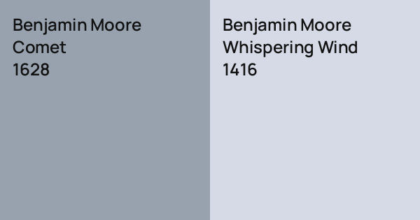 Benjamin Moore Comet vs. Benjamin Moore Whispering Wind comparison
