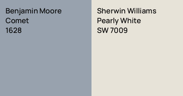 Benjamin Moore Comet vs. Sherwin Williams Pearly White comparison
