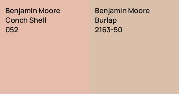 Benjamin Moore Conch Shell vs. Benjamin Moore Burlap comparison