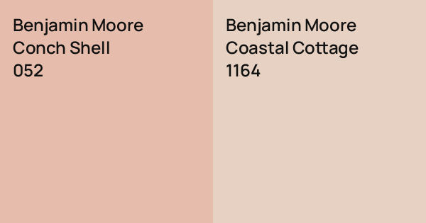 Benjamin Moore Conch Shell vs. Benjamin Moore Coastal Cottage comparison