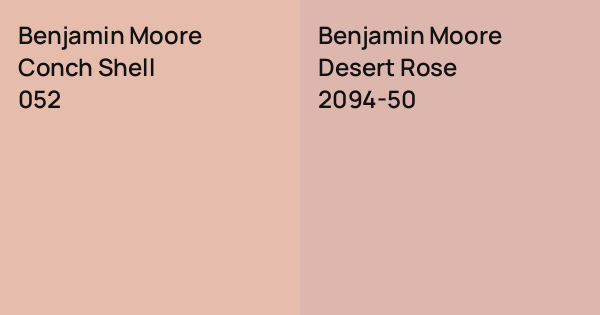 Benjamin Moore Conch Shell vs. Benjamin Moore Desert Rose comparison