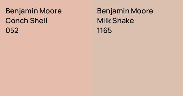 Benjamin Moore Conch Shell vs. Benjamin Moore Milk Shake comparison