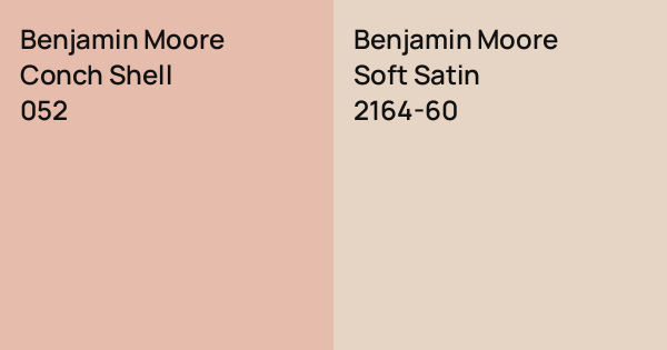 Benjamin Moore Conch Shell vs. Benjamin Moore Soft Satin comparison