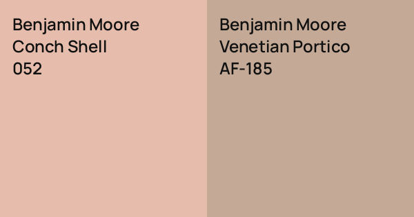 Benjamin Moore Conch Shell vs. Benjamin Moore Venetian Portico comparison
