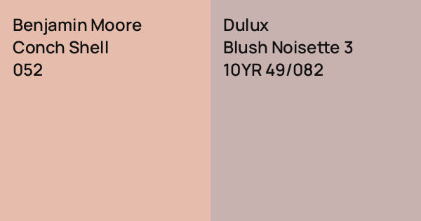 Benjamin Moore Conch Shell vs. Dulux Blush Noisette 3 comparison