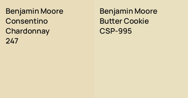 Benjamin Moore Consentino Chardonnay vs. Benjamin Moore Butter Cookie ...