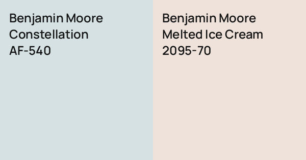 Benjamin Moore Constellation vs. Benjamin Moore Melted Ice Cream comparison