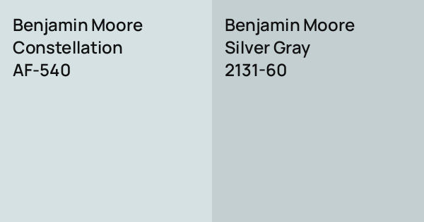 Benjamin Moore Constellation vs. Benjamin Moore Silver Gray comparison