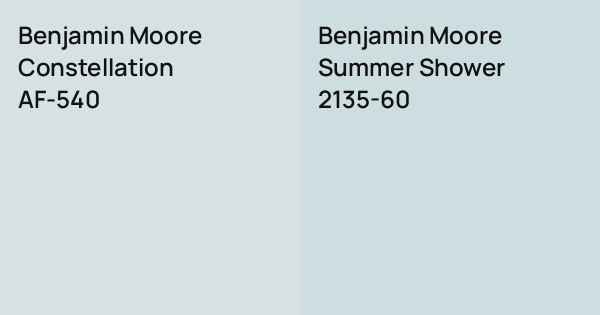 Benjamin Moore Constellation vs. Benjamin Moore Summer Shower comparison
