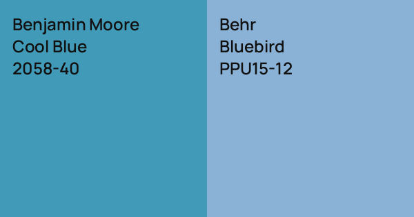 Benjamin Moore Cool Blue vs. Behr Bluebird comparison