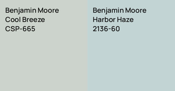 Benjamin Moore Cool Breeze vs. Benjamin Moore Harbor Haze comparison