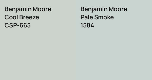 Benjamin Moore Cool Breeze vs. Benjamin Moore Pale Smoke comparison