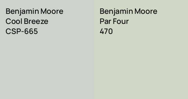 Benjamin Moore Cool Breeze vs. Benjamin Moore Par Four comparison