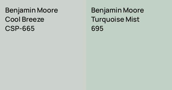 Benjamin Moore Cool Breeze vs. Benjamin Moore Turquoise Mist comparison