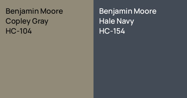 Benjamin Moore Copley Gray vs. Benjamin Moore Hale Navy comparison