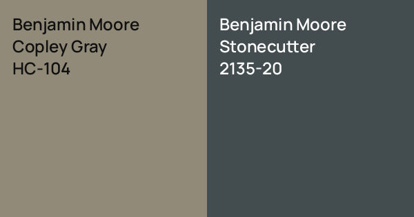 Benjamin Moore Copley Gray vs. Benjamin Moore Stonecutter comparison