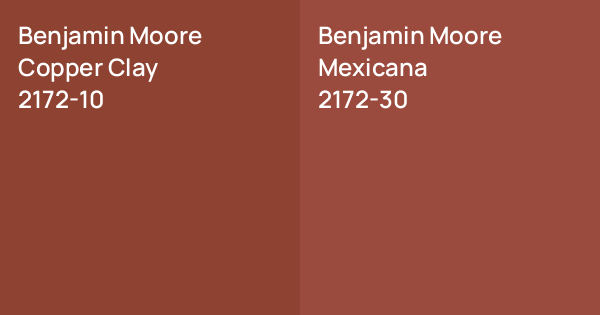 Benjamin Moore Copper Clay vs. Benjamin Moore Mexicana comparison