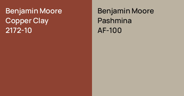 Benjamin Moore Copper Clay vs. Benjamin Moore Pashmina comparison