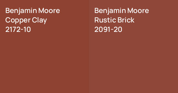 Benjamin Moore Copper Clay vs. Benjamin Moore Rustic Brick comparison