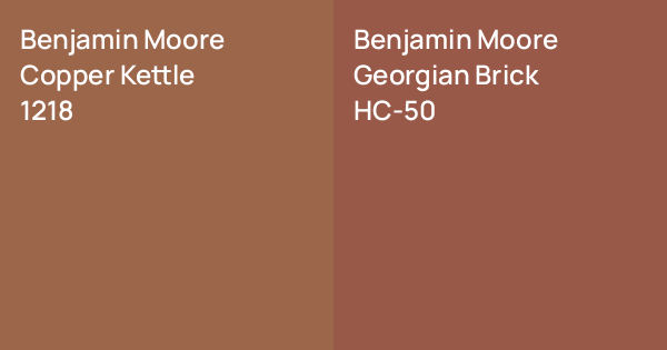 Benjamin Moore Copper Kettle vs. Benjamin Moore Georgian Brick comparison