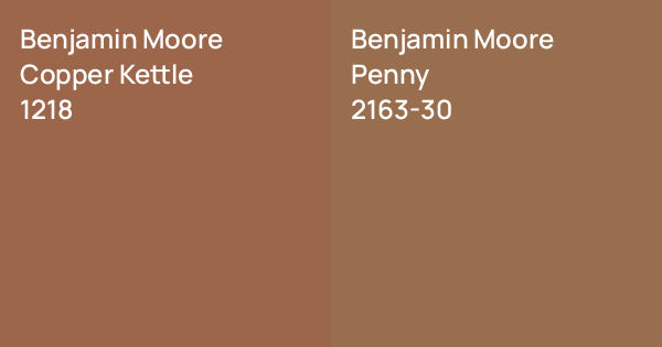 Benjamin Moore Copper Kettle vs. Benjamin Moore Penny comparison