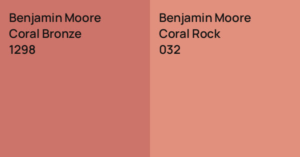 Benjamin Moore Coral Bronze vs. Benjamin Moore Coral Rock comparison