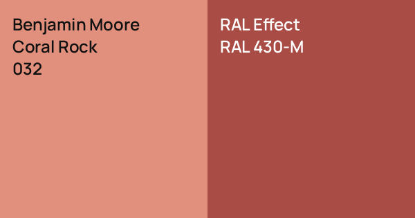 Benjamin Moore Coral Rock vs. RAL Effect RAL 430-M comparison